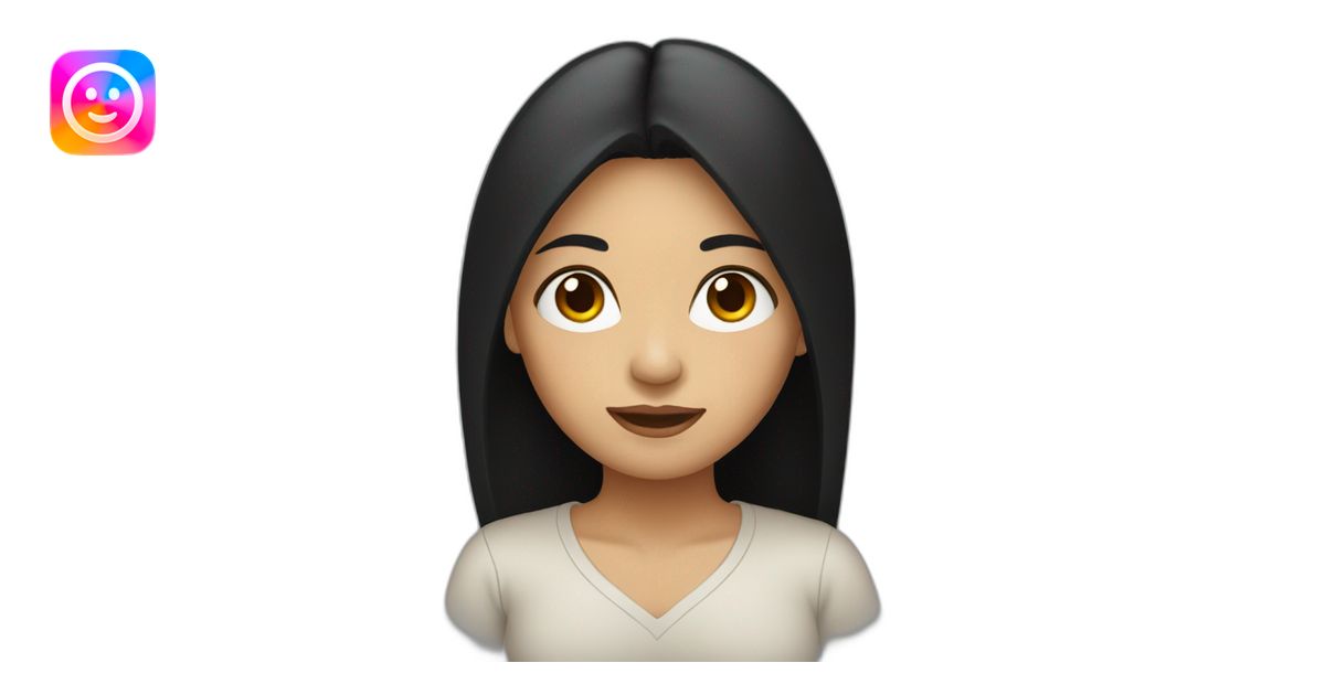 Filipino woman with long black hair slim emoji | AI Emoji Generator