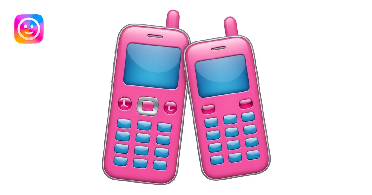 two pink cellphones switching with each other emoji | AI Emoji Generator