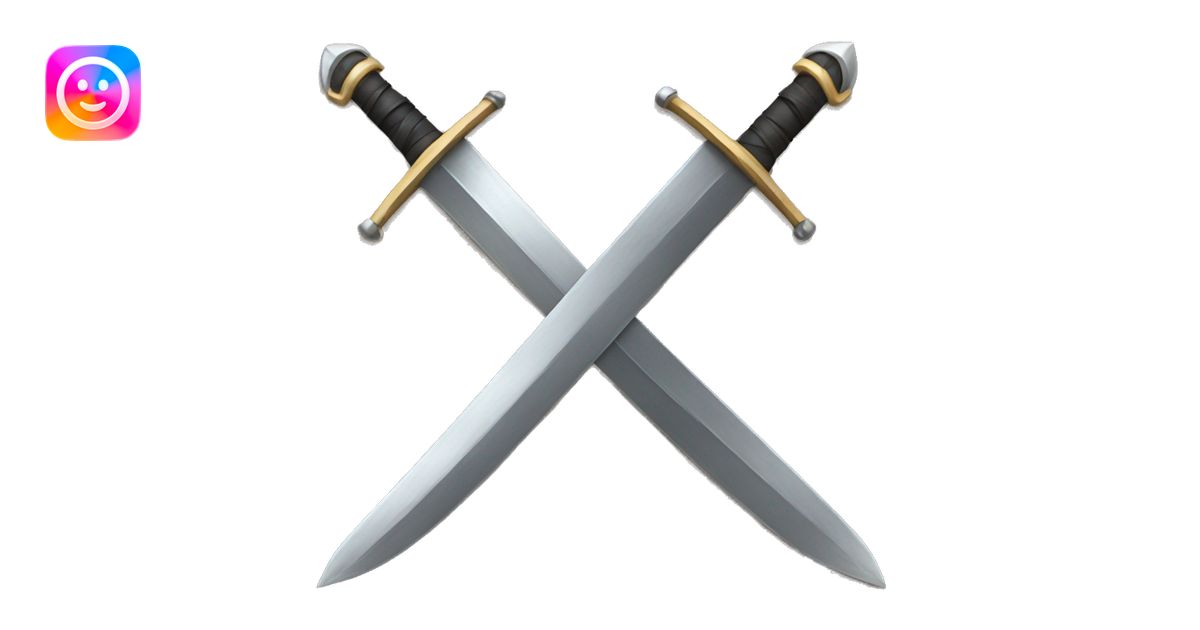 X MADE WITH SWORDS emoji | AI Emoji Generator
