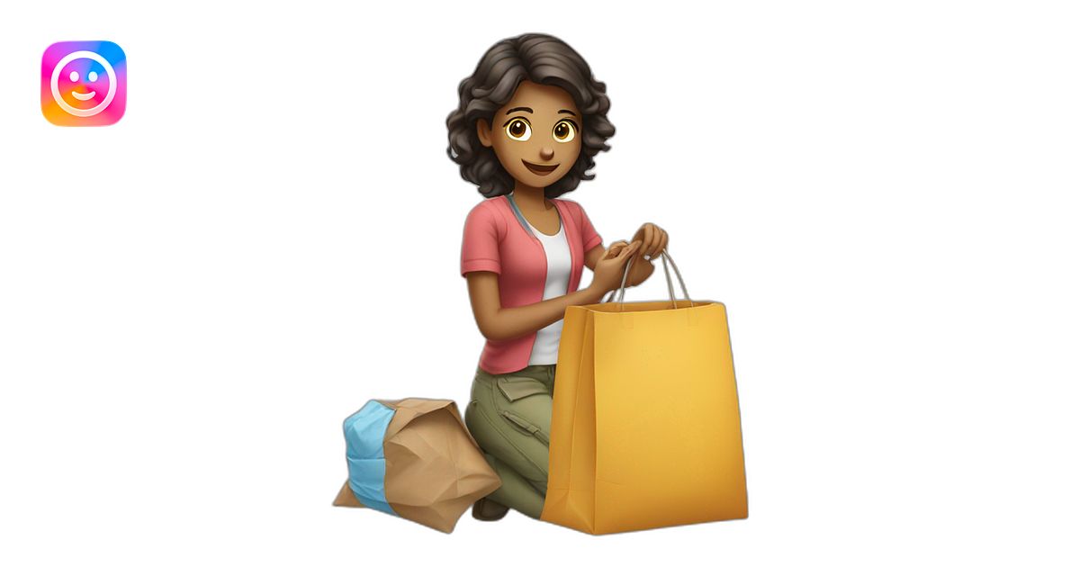 girl packing bag emoji | AI Emoji Generator
