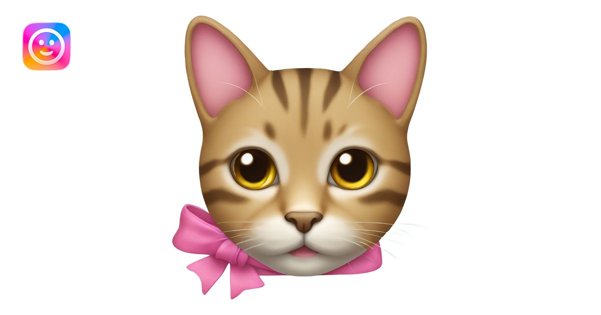 tabby cat with a pink bow emoji | AI Emoji Generator