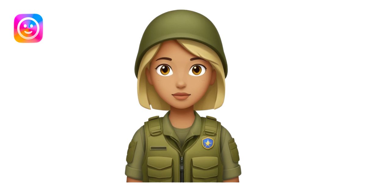 Girl wearing bullet proof emoji | AI Emoji Generator