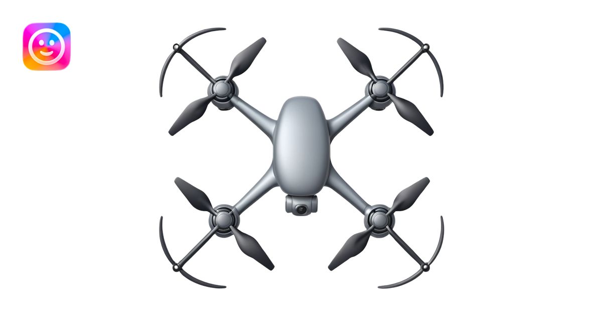 Drone – Quad-copter with spinning propellers emoji | AI Emoji Generator