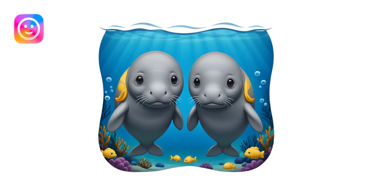 two manatees not togheter emoji | AI Emoji Generator