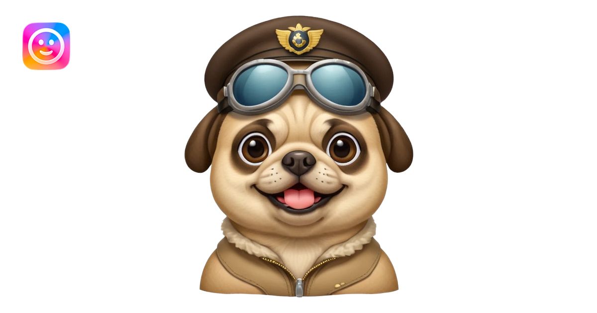 Pug air pilot emoji | AI Emoji Generator