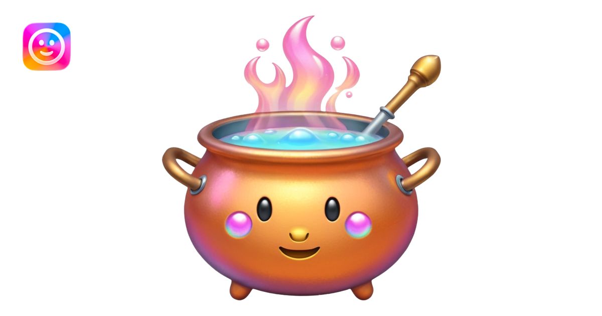 Pastel orange pink cauldron emoji | AI Emoji Generator