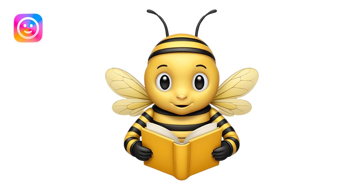 kitap okuyan arı emoji | AI Emoji Generator