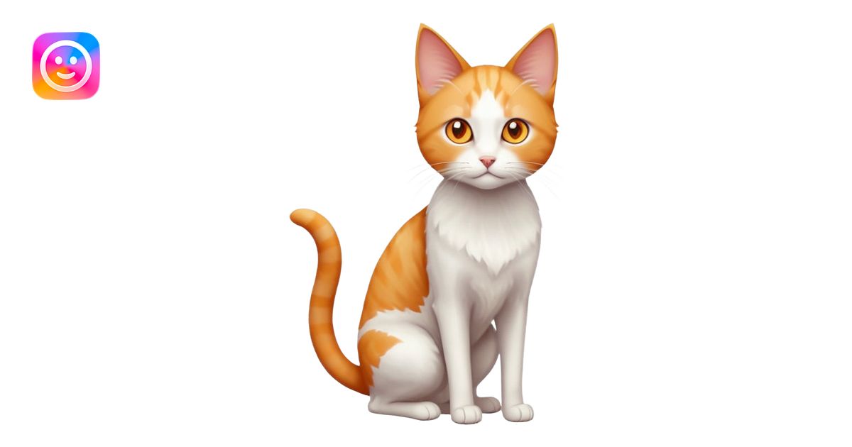 full body of tiny + skinny ginger and white cat with deep orange eyes ...