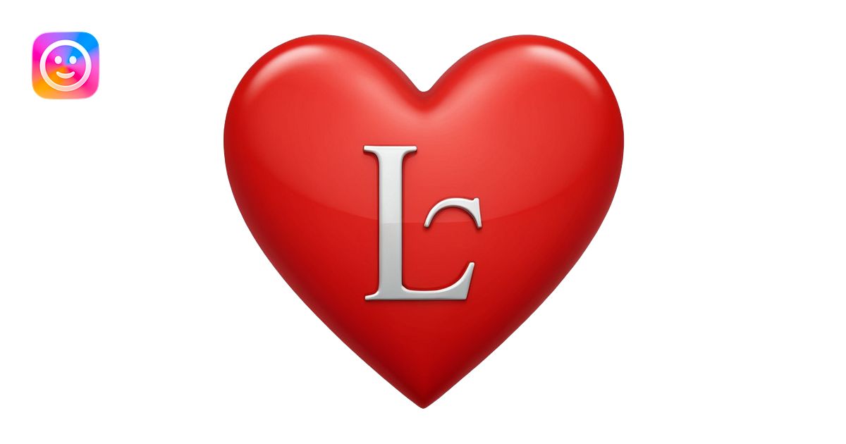 The letters l + f in a heart emoji | AI Emoji Generator