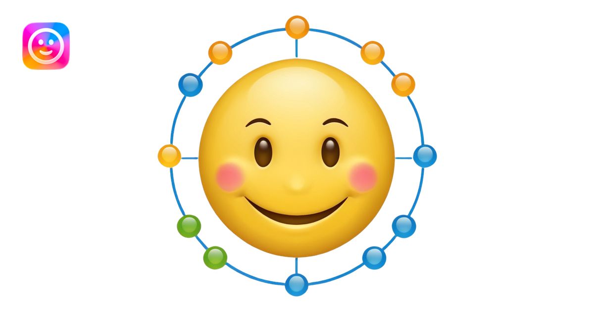smiley with text: C360, and data visualization charts on the smiley ...