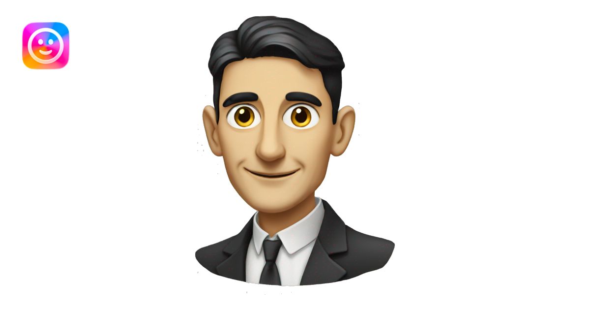 Franz Kafka Smiling emoji | AI Emoji Generator