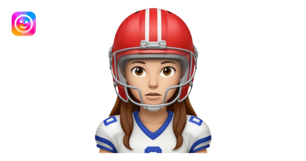 Long Haired Football Players, Female player emoji | AI Emoji Generator