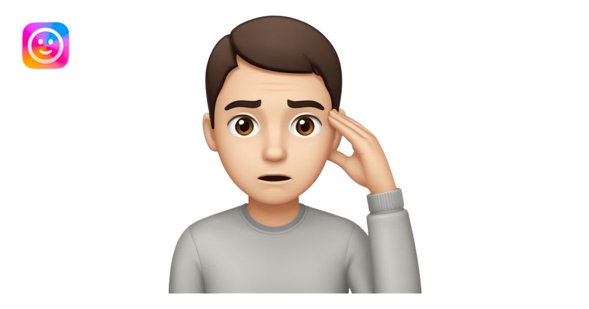 Person leaning forward with one hand behind their ear, eyebrows raised ...