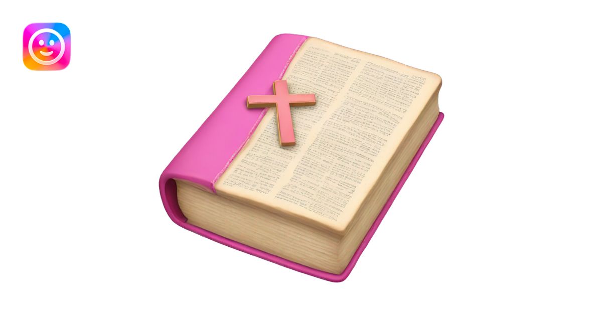 Pink bible emoji | AI Emoji Generator