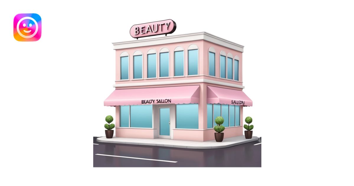 Modern beauty salon building with a stylish illuminated sign that says ...