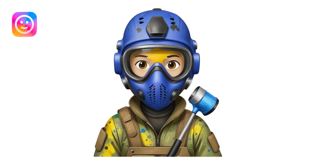 paintball player dirty emoji | AI Emoji Generator