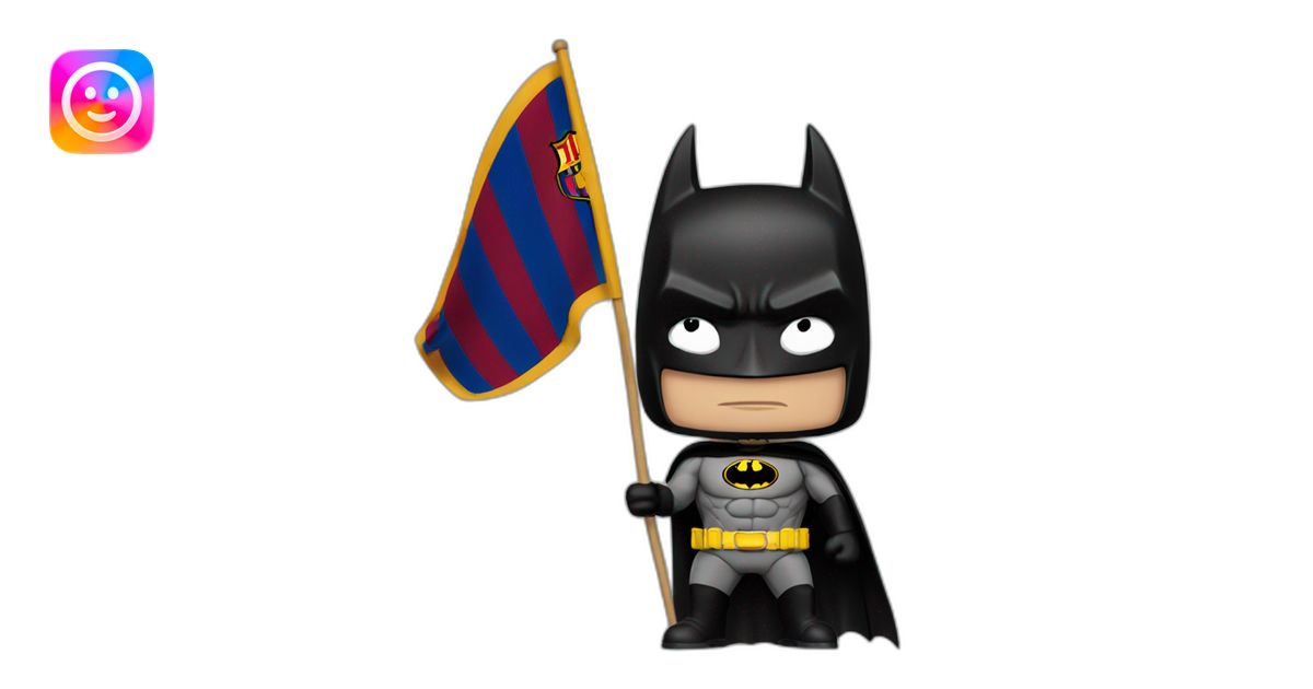 batman with a Fc Barcelona flag emoji | AI Emoji Generator