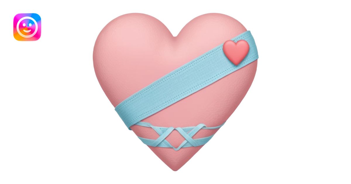 A minimalist pastel illustration of a heart with a small bandage ...