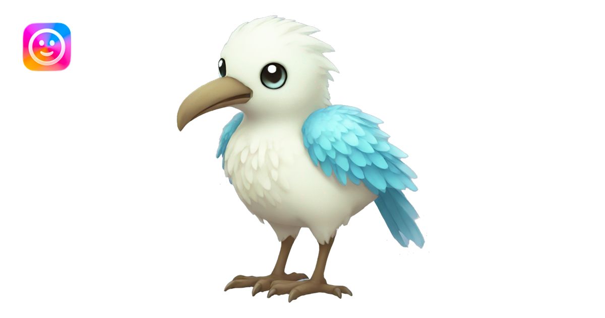 Fantasy ice bird Fakemon full body emoji | AI Emoji Generator