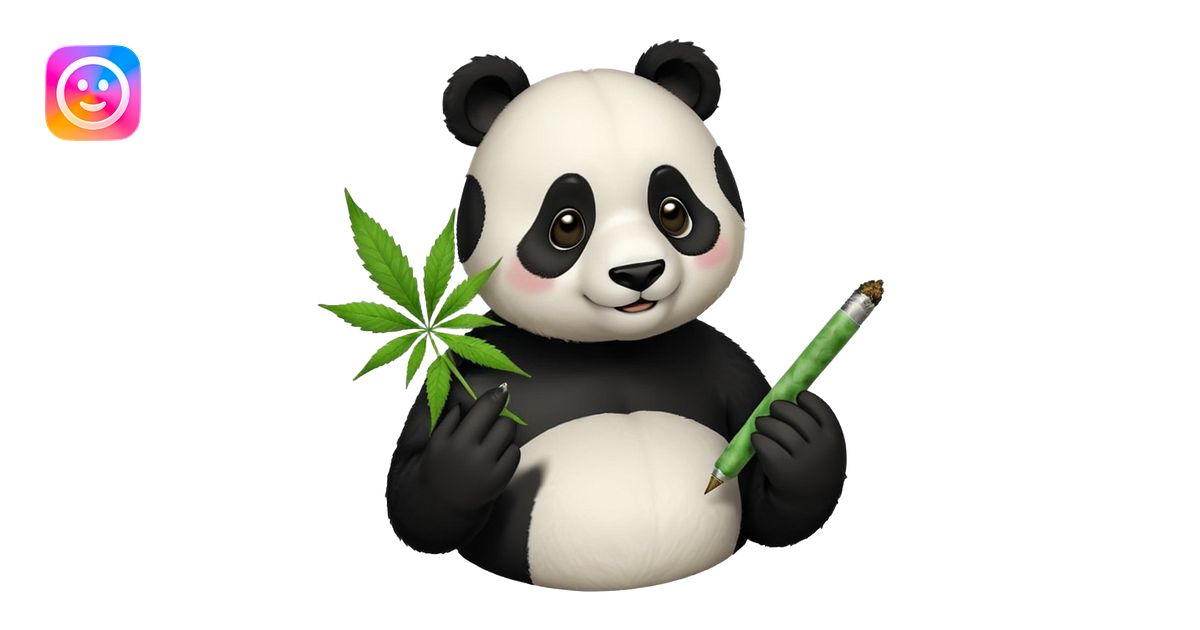 Panda Bajando locura de Marihuana con un video de youtube emoji | AI ...