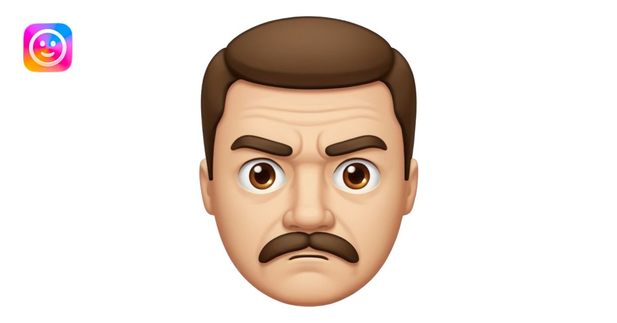 mustached man both sad and angry emoji | AI Emoji Generator