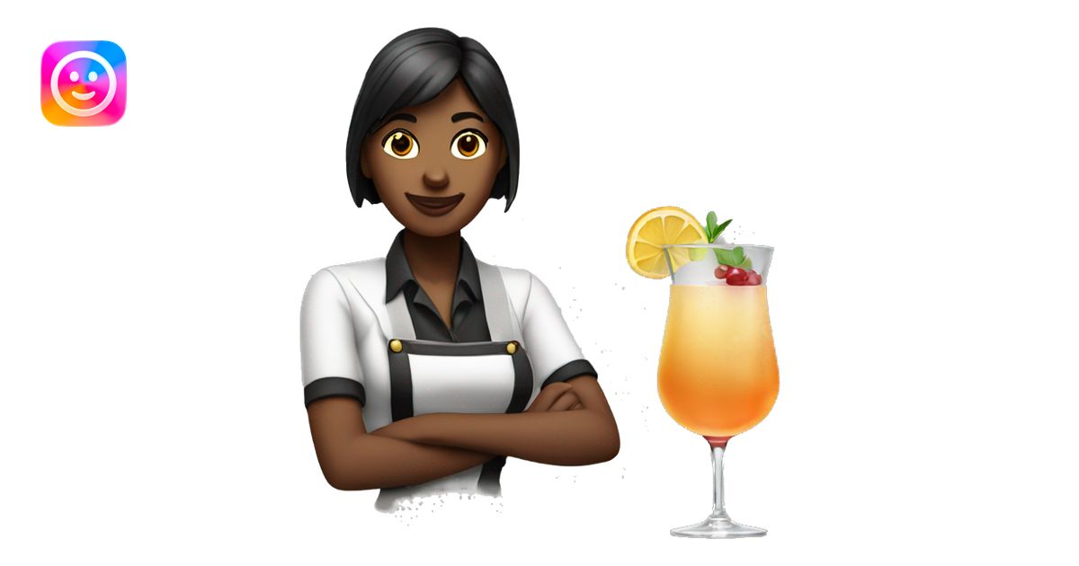 girl bartender shaking a cocktail emoji | AI Emoji Generator