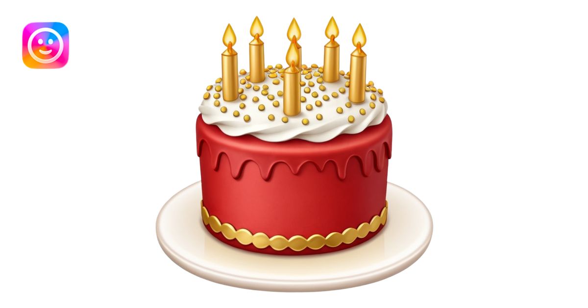 red cake with golden details emoji | AI Emoji Generator