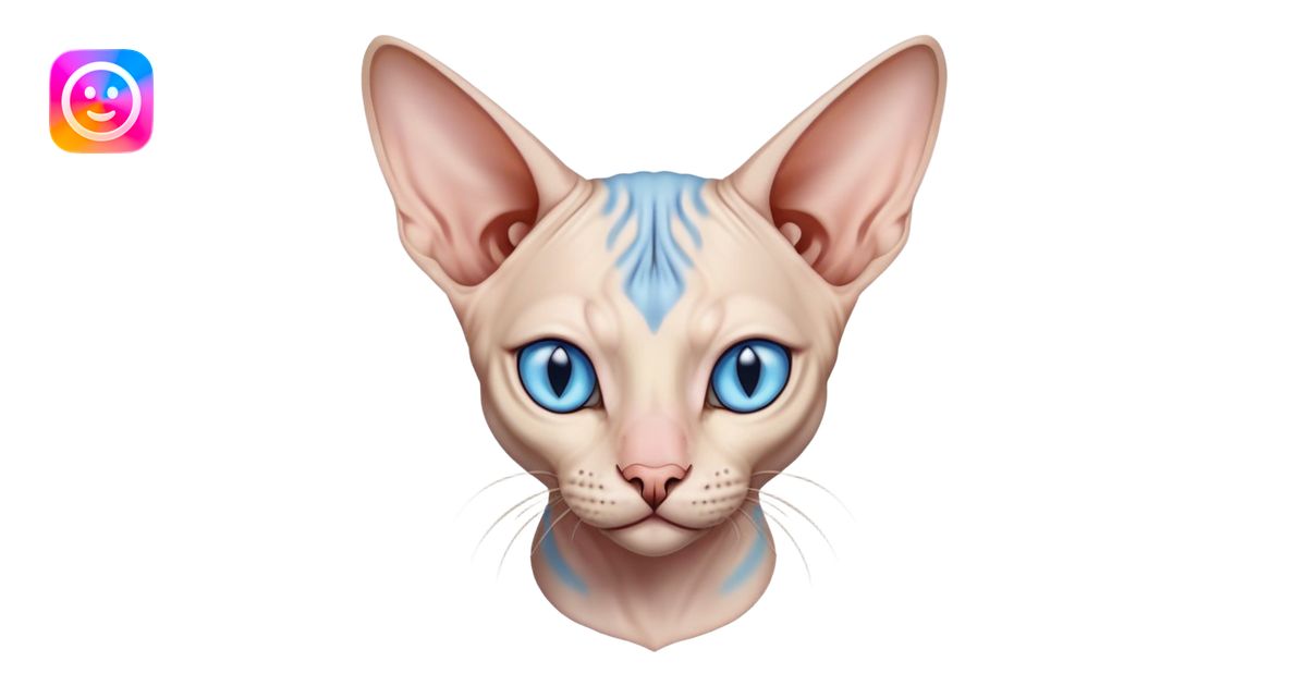Sphynx cat with blue eyes emoji | AI Emoji Generator