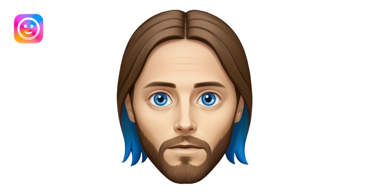Jared Leto with blue eyes emoji | AI Emoji Generator
