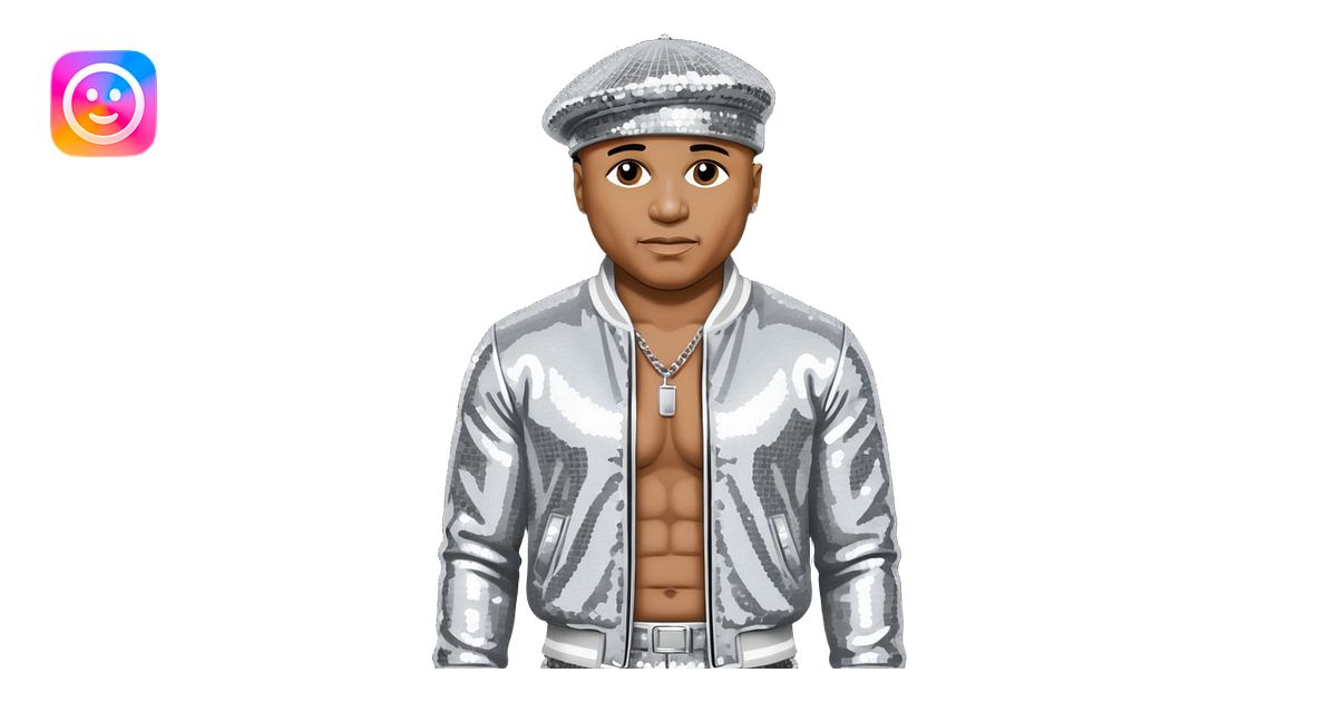LL Cool J with silver sequin outfit emoji | AI Emoji Generator