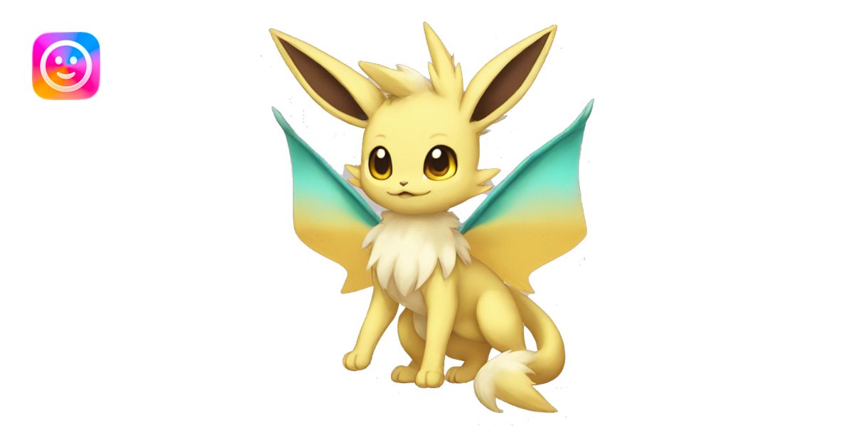 Eeveelution-Cute-Dragon-Pokémon-fusion full body emoji | AI Emoji Generator