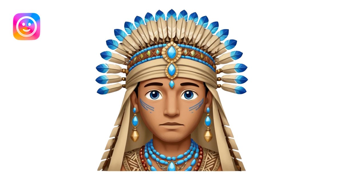 blue eyed desert tribe man emoji | AI Emoji Generator