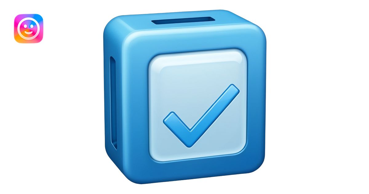 Checkmark in blue box emoji | AI Emoji Generator
