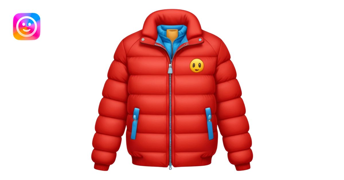 Red winter jacket emoji | AI Emoji Generator