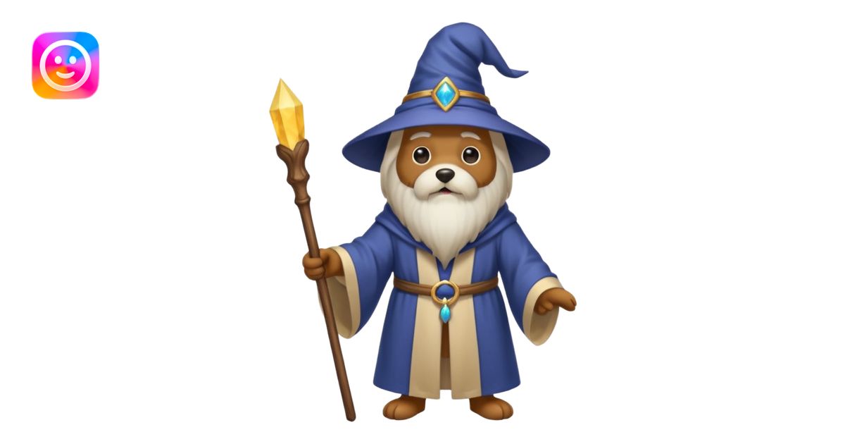 Dog wizard emoji | AI Emoji Generator