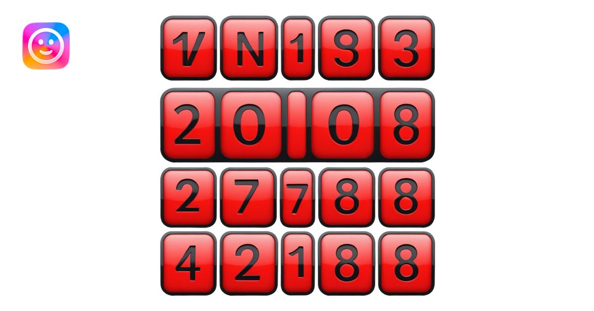 Black-red numbers in squares emoji | AI Emoji Generator