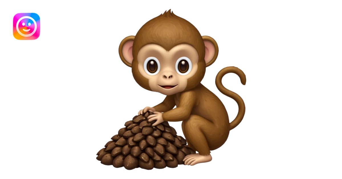 Monkey with his poop emoji | AI Emoji Generator