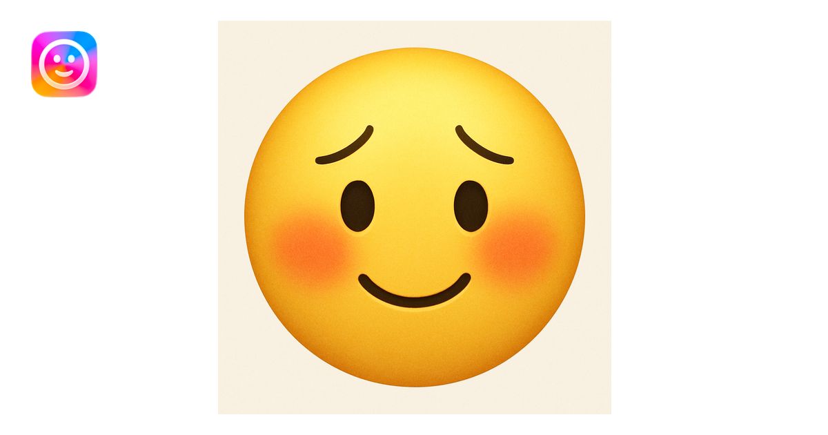 yellow emoji with a bashful face emoji | AI Emoji Generator