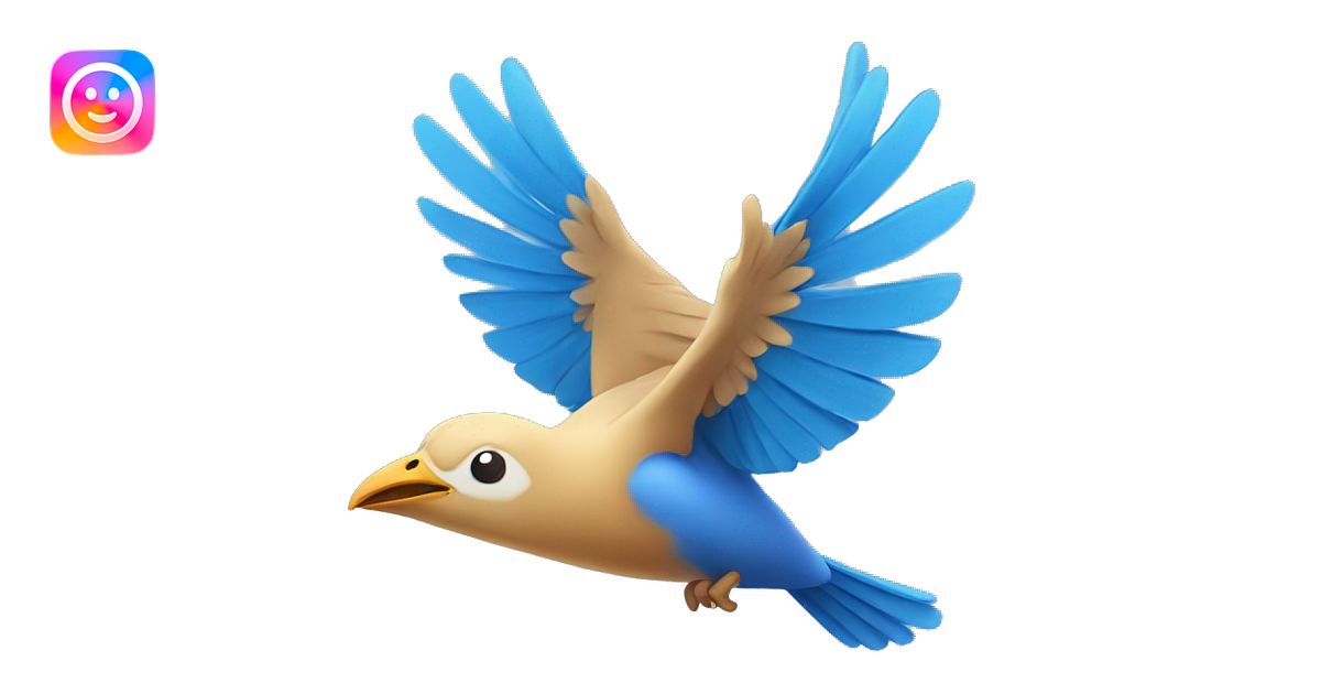 bird flapping its wings with a blue backround emoji | AI Emoji Generator