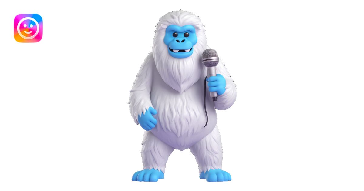 yeti with a microphone emoji | AI Emoji Generator