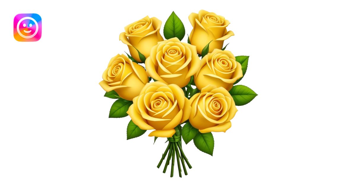 Bouquet of yellow roses emoji | AI Emoji Generator