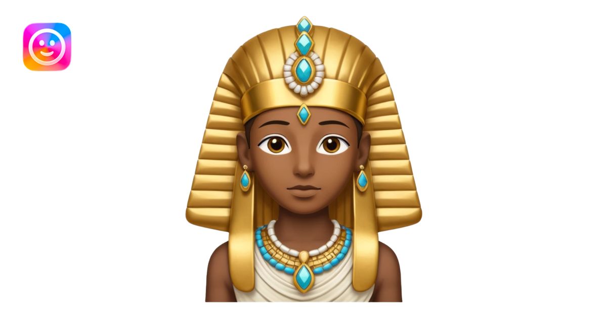Pharaoh: Bandaged body with golden headdress and jeweled amulet. emoji ...