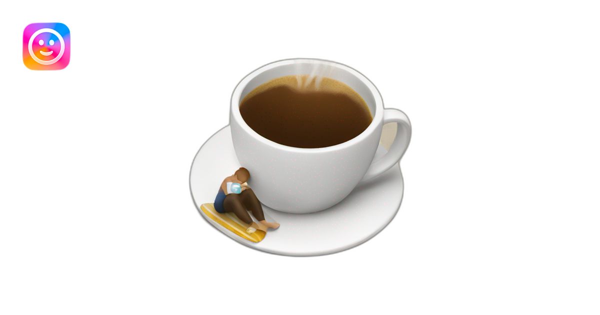 Surfer drinking coffee emoji | AI Emoji Generator