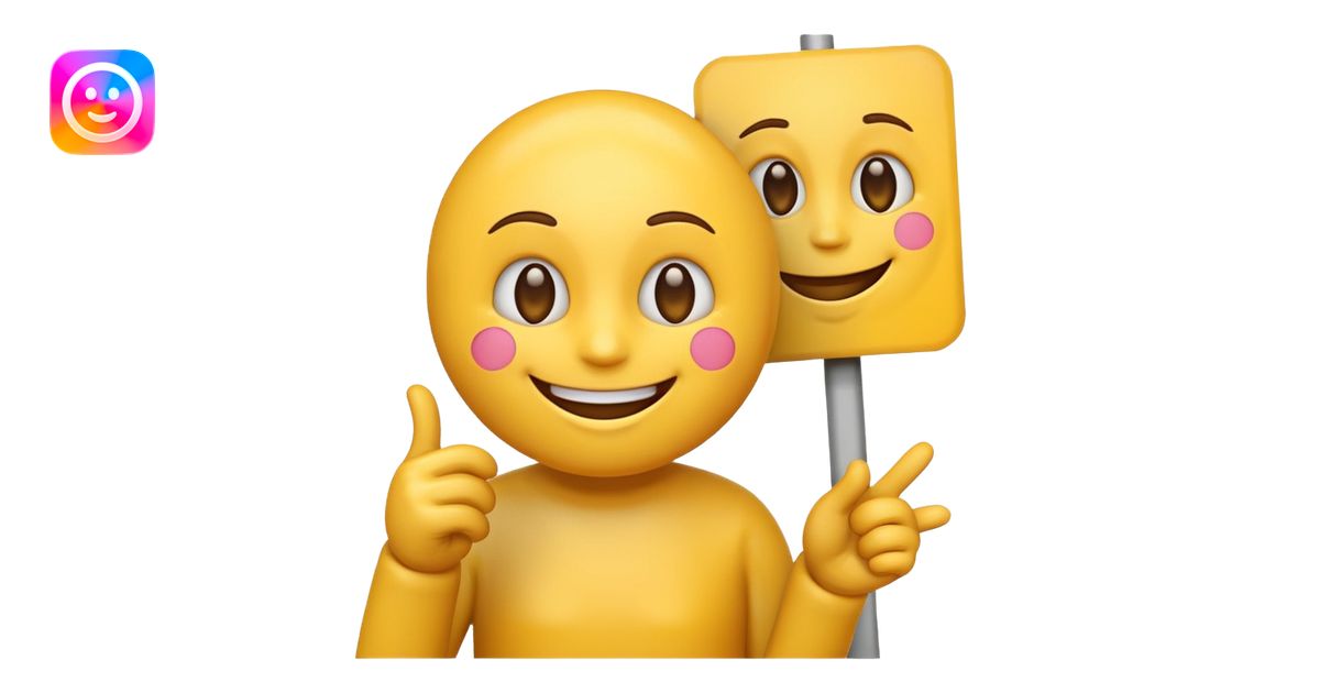 An emoji holding a welcome sign emoji | AI Emoji Generator