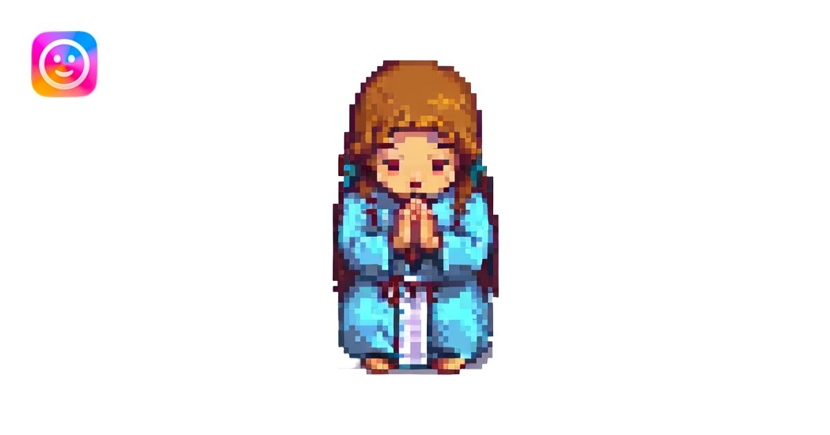 praying scroll pixel art style illustration | AI Emoji Generator