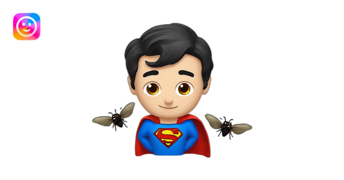 Superman avec des mouches emoji | AI Emoji Generator