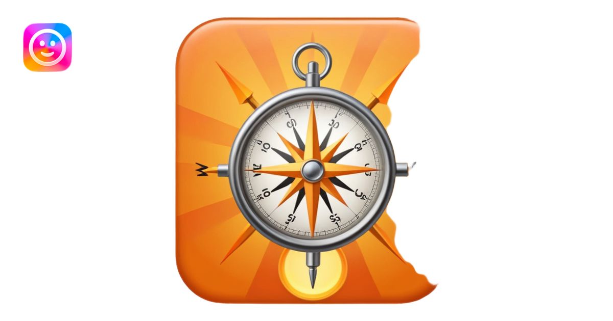 Minimalist emoji of a compass needle snapping firmly toward one ...