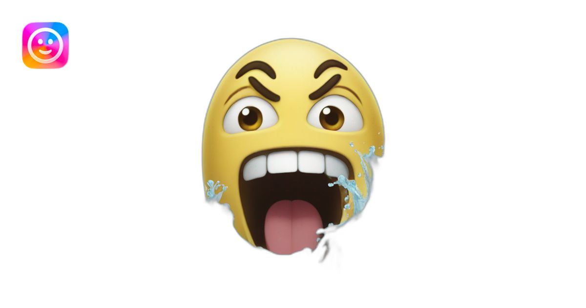 white water splash to mouth emoji | AI Emoji Generator