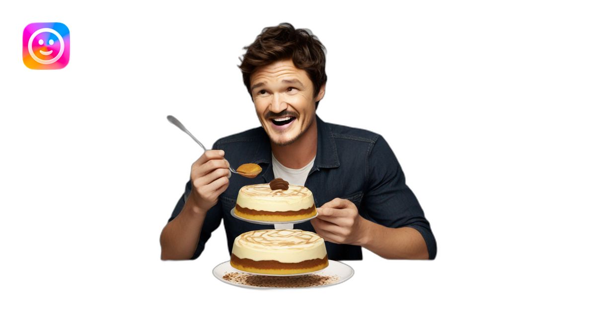 Pedro pascal eating tiramisu emoji | AI Emoji Generator
