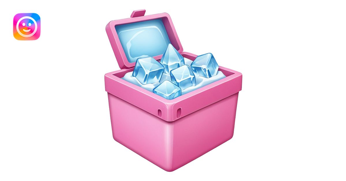 a pink box with ice emoji | AI Emoji Generator